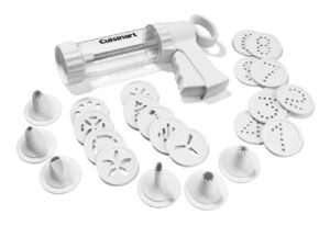 cuisinart cookie press with 18 discs and 6 decorating tips, white