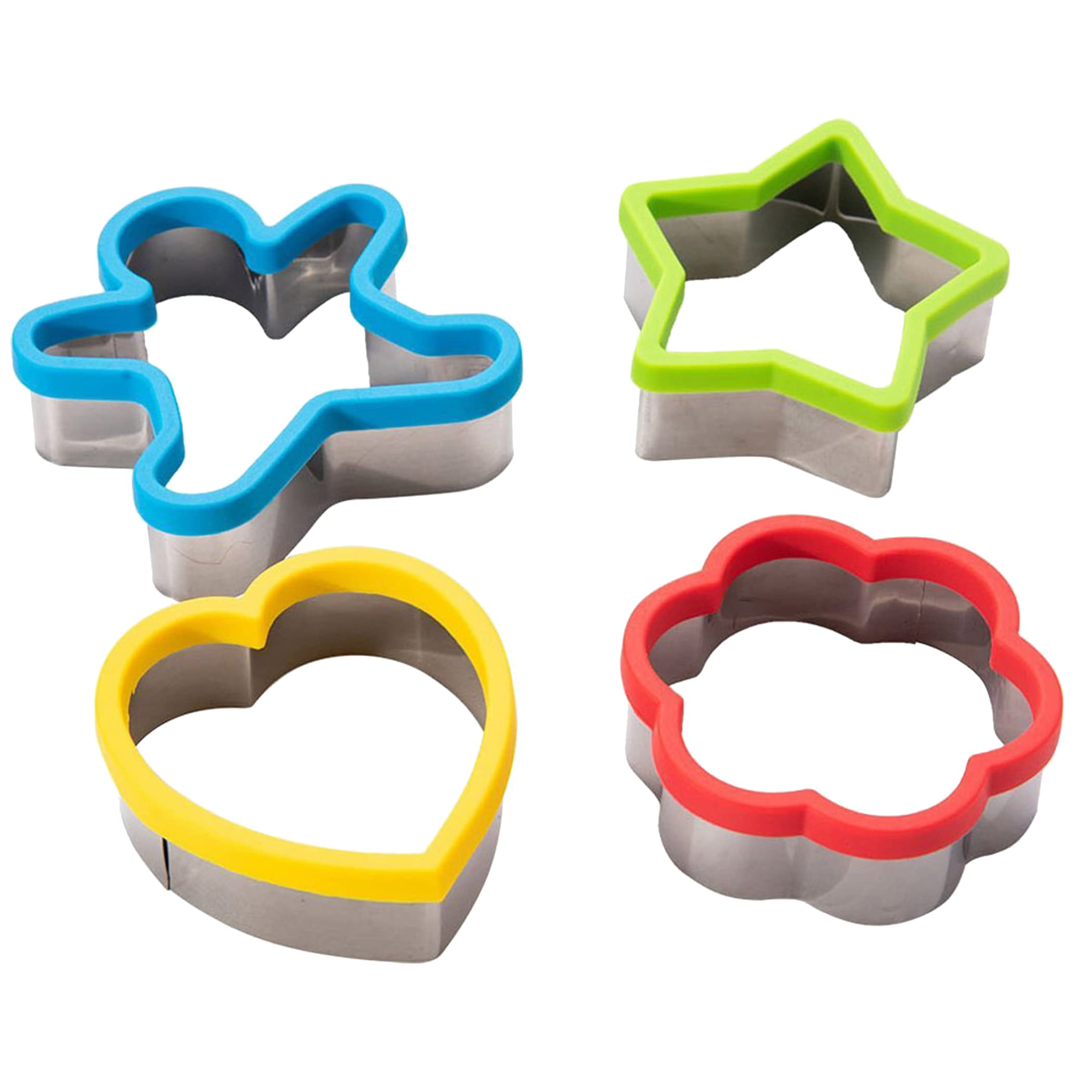 Alpine Cuisine Cookie Cutter, Stainless Steel & Silicone, Strong & Durable, Various Shapes & Size, 4 Different Classical Cookie Cutter Shapes