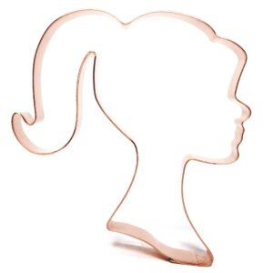 Pigtailed Girl Silhouette Copper Cookie Cutter