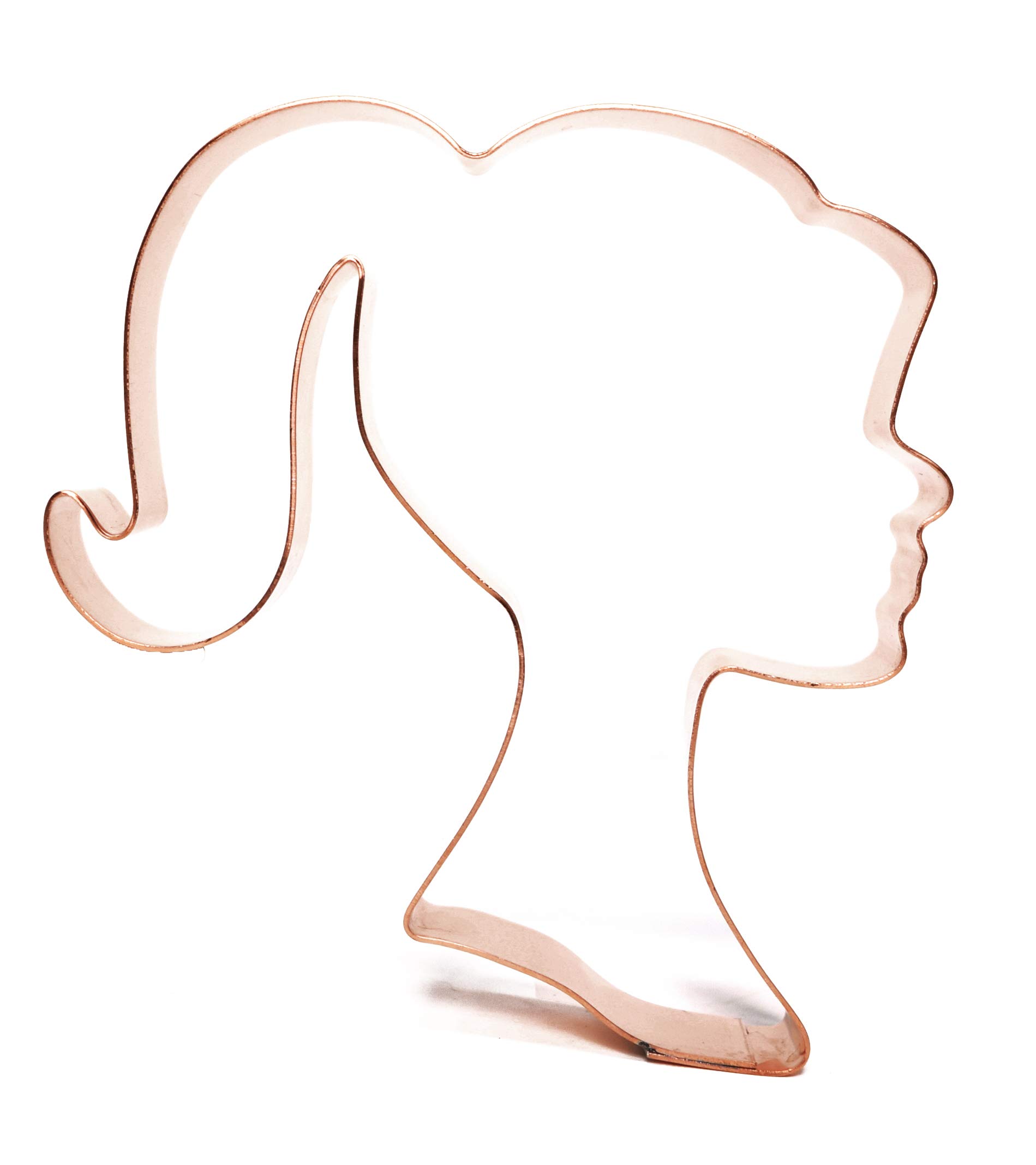 Pigtailed Girl Silhouette Copper Cookie Cutter