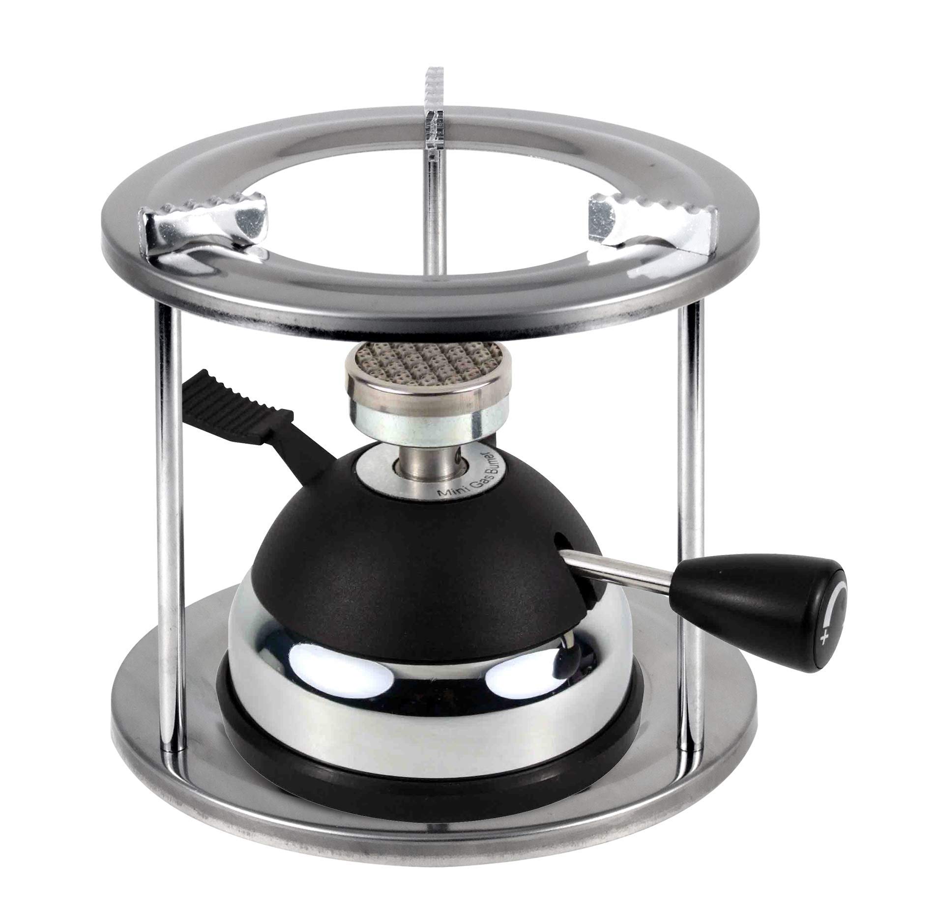 BLUEFIRE Butane Mini Burner for Tabletop Coffee Siphon Syphon/w Furnace Stand and Assembly Rack Ceramic Windproof Torch Head Portable Cooking Stove Espresso Maker Chafing Soup Tureens Fondue Bunsen