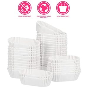 Cabilock 1000 Pcs Baking Cup Oval Cake Paper Tray Boat Shape Paper Cups High Temperature Cake Cup Bread Baking Cups Safe Grease Proof Cupcake Liners Perfect Cups for Cake Balls Muffins Cupcakes