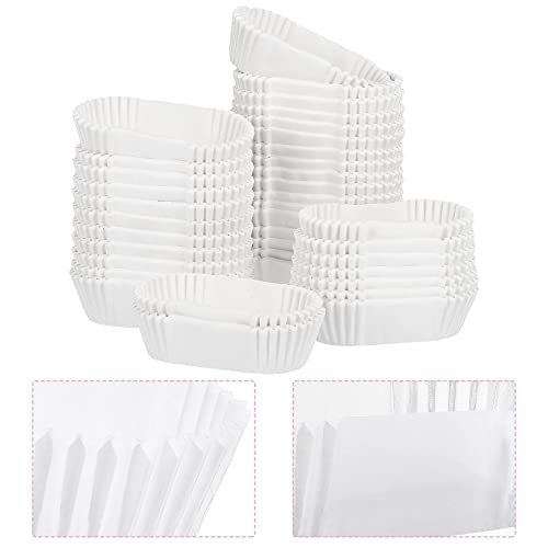 Cabilock 1000 Pcs Baking Cup Oval Cake Paper Tray Boat Shape Paper Cups High Temperature Cake Cup Bread Baking Cups Safe Grease Proof Cupcake Liners Perfect Cups for Cake Balls Muffins Cupcakes