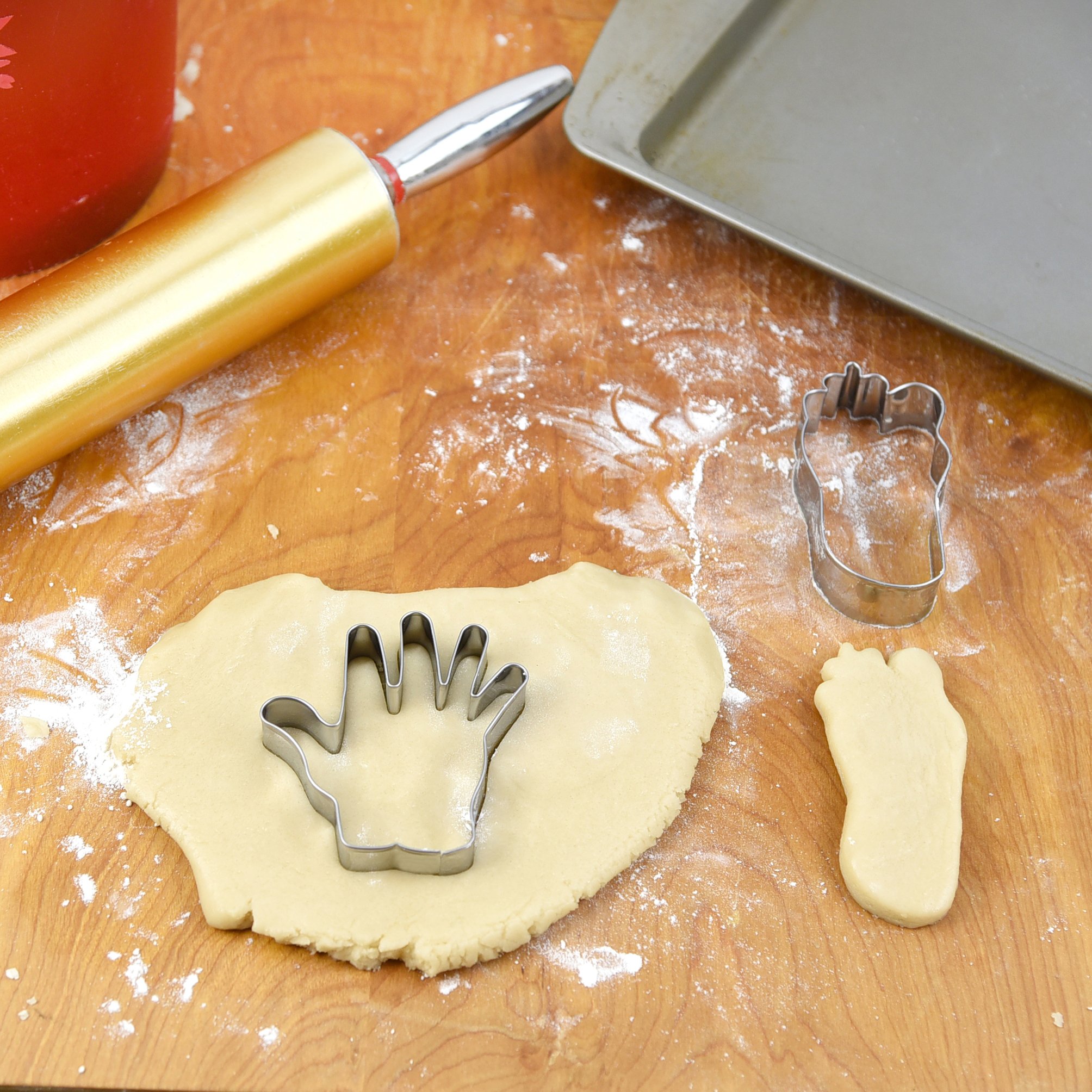 Bakerpan Stainless Steel Cookie Cutter Baby Hand & Toe Set