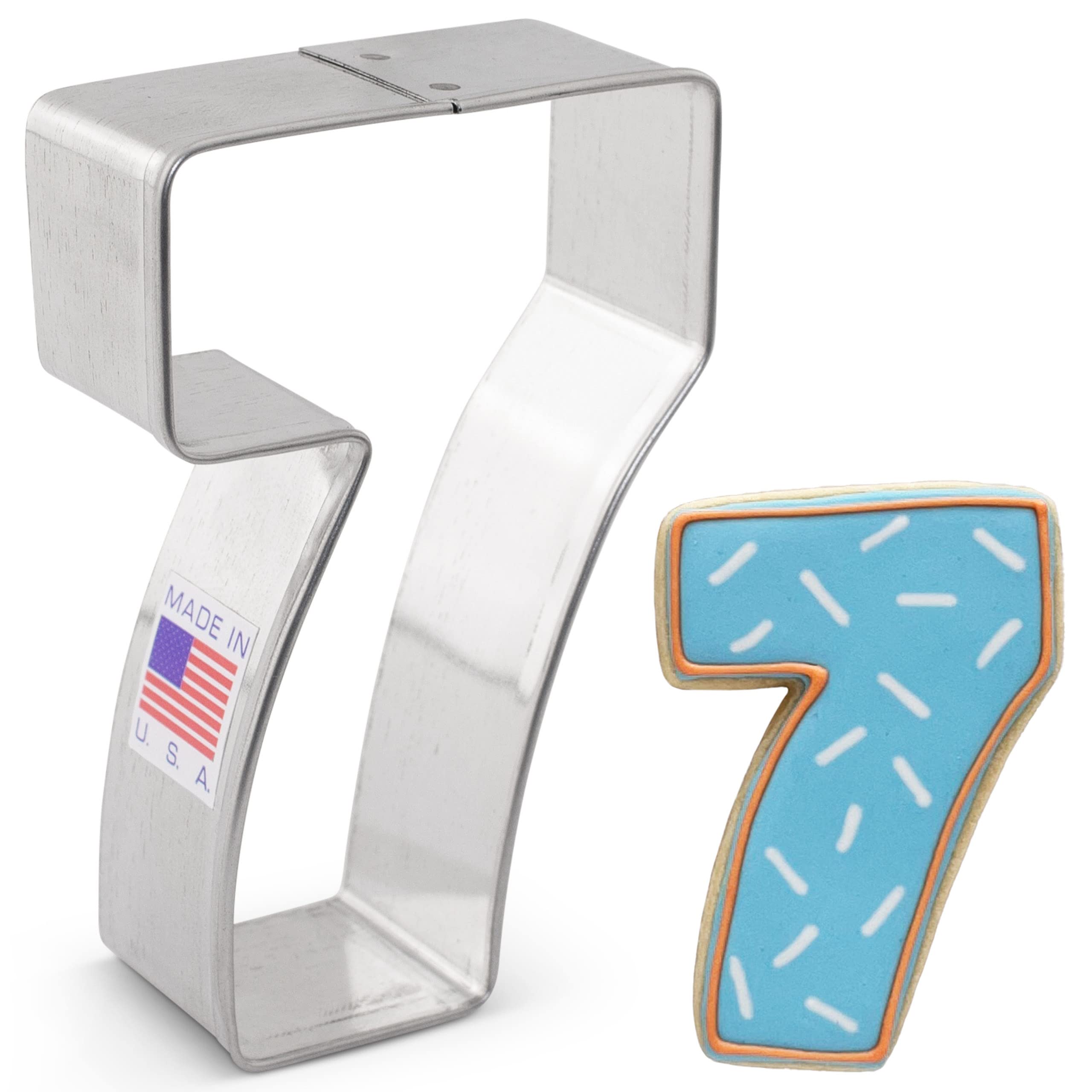 Number Seven/ #7 Cookie Cutter, 3.25" Made in USA by Ann Clark