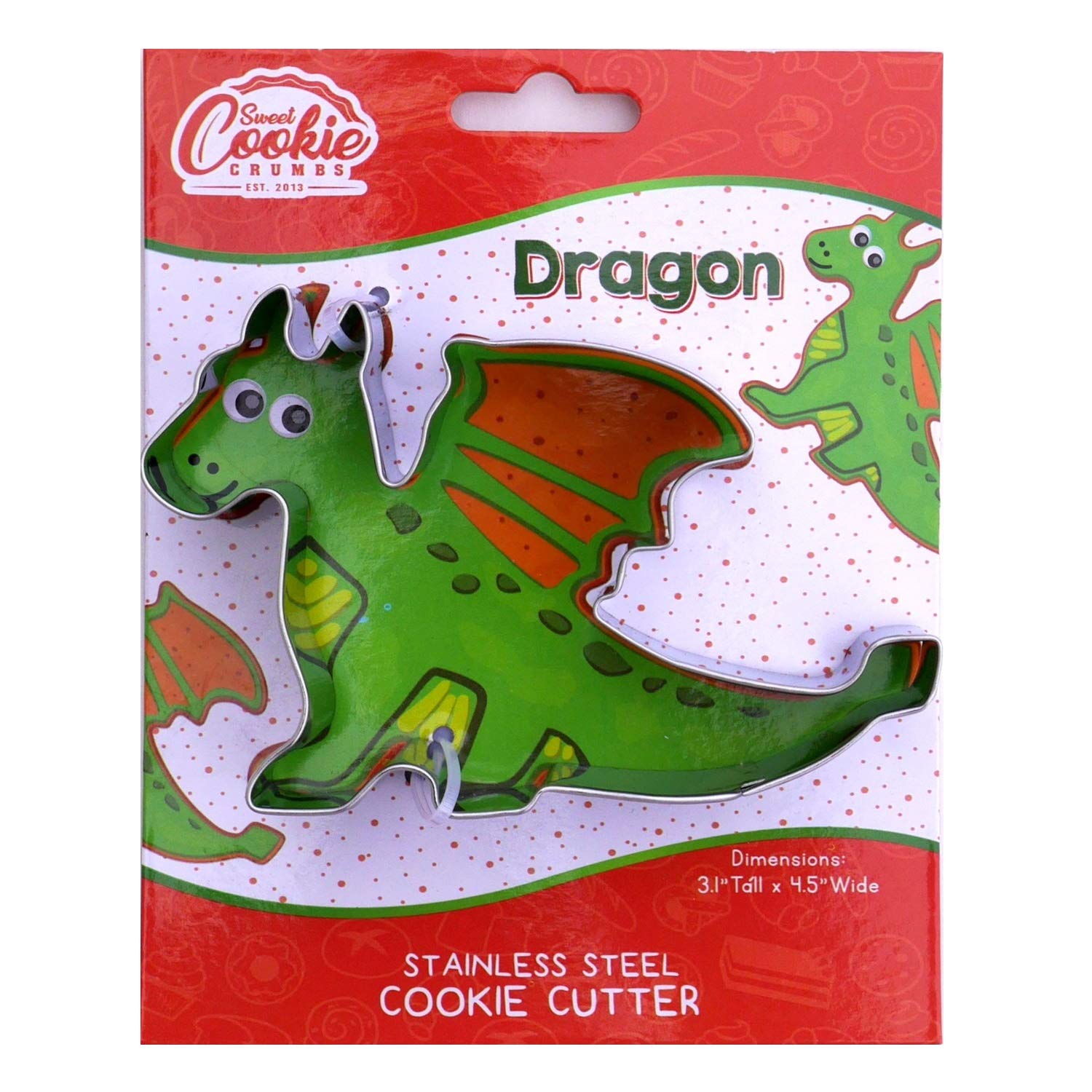 Dragon Cookie Cutter, Premium Food-Grade Stainless Steel, Dishwasher Safe