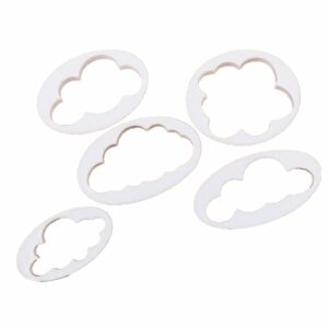 jinyongxing 5 pcs cloud fondant cutter plastic cake cookie biscuit cutter mold for baking room coffee shop birthday or wedding cake moulds