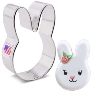 cute bunny head cookie cutter, 3" made in usa by ann clark