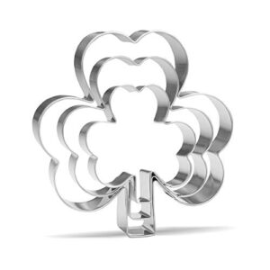 clover cookie cutter set - 3 piece - stainless steel