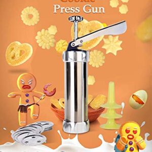 Cool Cook Cookie Press Machine Stainless Steel Biscuit Extruder Press Cookie Gun Kit Set DIY Biscuit Maker Baking Decoration Supplies