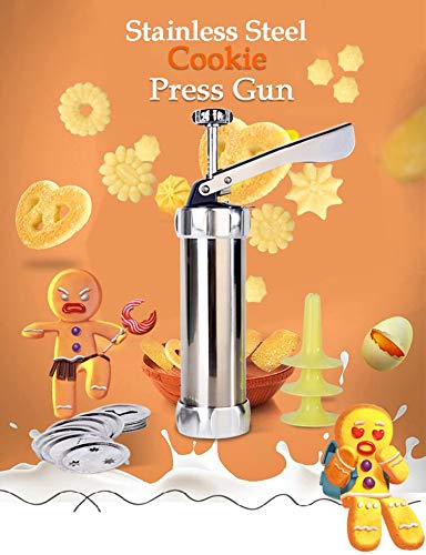 Cool Cook Cookie Press Machine Stainless Steel Biscuit Extruder Press Cookie Gun Kit Set DIY Biscuit Maker Baking Decoration Supplies