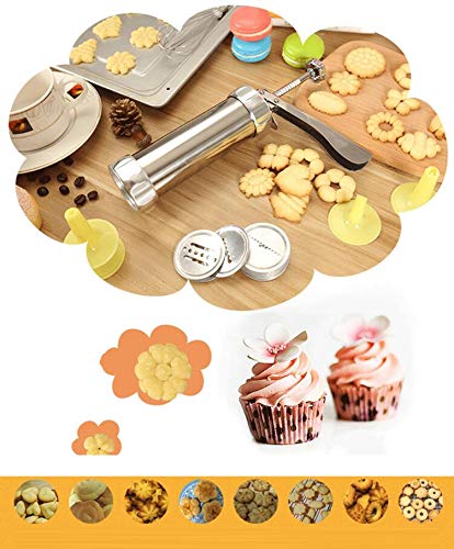 Cool Cook Cookie Press Machine Stainless Steel Biscuit Extruder Press Cookie Gun Kit Set DIY Biscuit Maker Baking Decoration Supplies