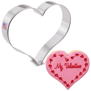 valentine's heart cookie cutter, 5" made in usa by ann clark