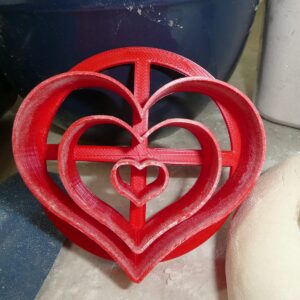 YNGLLC HEART DESIGN PATTERN CONCHA CUTTER MEXICAN SWEET BREAD STAMP MADE IN USA PR4397, Red