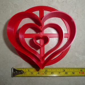 YNGLLC HEART DESIGN PATTERN CONCHA CUTTER MEXICAN SWEET BREAD STAMP MADE IN USA PR4397, Red