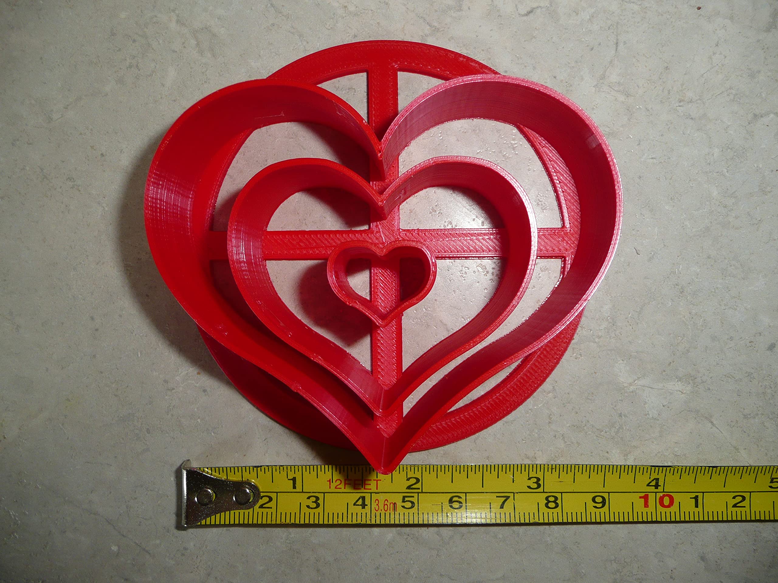 YNGLLC HEART DESIGN PATTERN CONCHA CUTTER MEXICAN SWEET BREAD STAMP MADE IN USA PR4397, Red