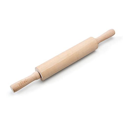 YSTKC 15.7 inch Classic Rubber Wood Rolling Pin, Non-Stick Rolling Pin, Dough Roller Wooden Handle, Pastry Roller, Baking Kitchen Supplies for Bread, Pizza Dough, Pie, Cookies, Fondant, Pasta, Chapat