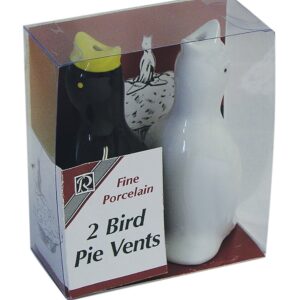 R&M International Black and White Pie Bird Vents, Set of 2