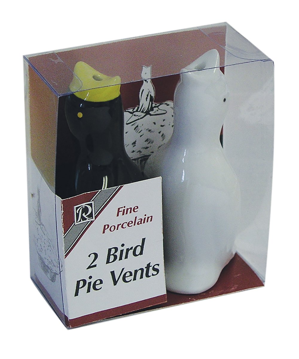 R&M International Black and White Pie Bird Vents, Set of 2