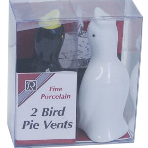 R&M International Black and White Pie Bird Vents, Set of 2