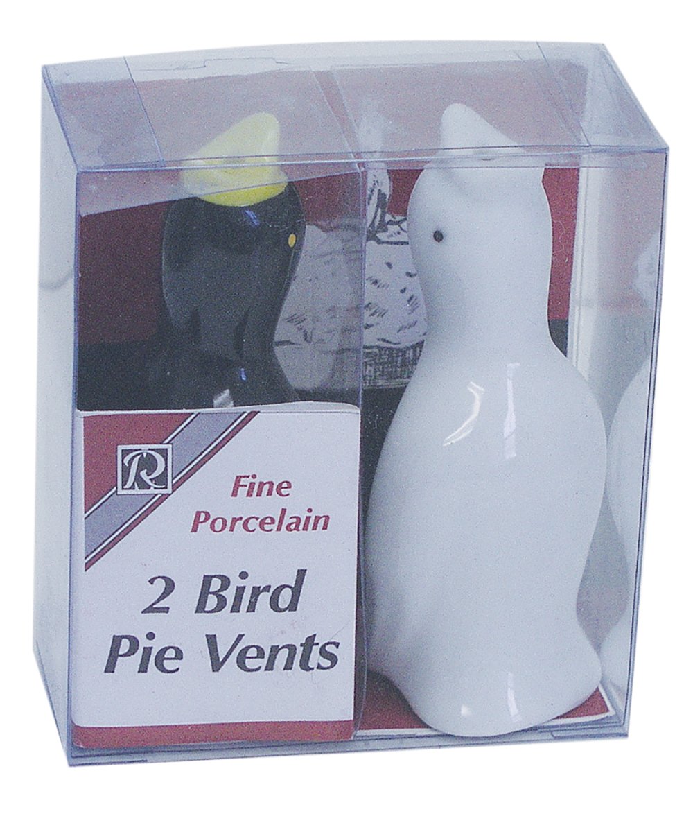 R&M International Black and White Pie Bird Vents, Set of 2