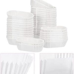 SENTOP 1000pcs Oval Paper Baking Cups, Safe Grease Proof Paper Tray High Temperature Cake Cup, Boat Shaped Cupcake Muffin Baking Cups for Muffins, Cupcakes or Mini Snacks