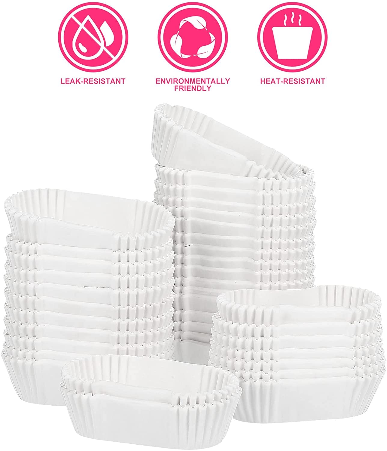 SENTOP 1000pcs Oval Paper Baking Cups, Safe Grease Proof Paper Tray High Temperature Cake Cup, Boat Shaped Cupcake Muffin Baking Cups for Muffins, Cupcakes or Mini Snacks