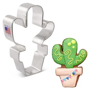 cactus houseplant succulent cookie cutter, 4" made in usa by ann clark