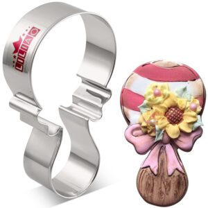 liliao rattle cookie cutter for baby shower - 2.4 x 4.3 inches - stainless steel