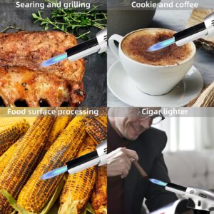 Hotdevil Butane Culinary Torch 6g Refillable Tank Cooking Kitchen Torch Lighter Fit All Butane Cartridge Blow Torch/w Safety Lock Adjustable Flame for BBQ Creme Brulee Dessert(Butane Gas Not Include)