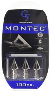 g5 outdoors montec 1-1/8-inch cut broadheads (3-pack), 125 grain