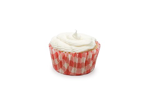 Fox Run Gingham Disposable Bake Cups, 3.25 x 3.25 x 1.25 inches, Red