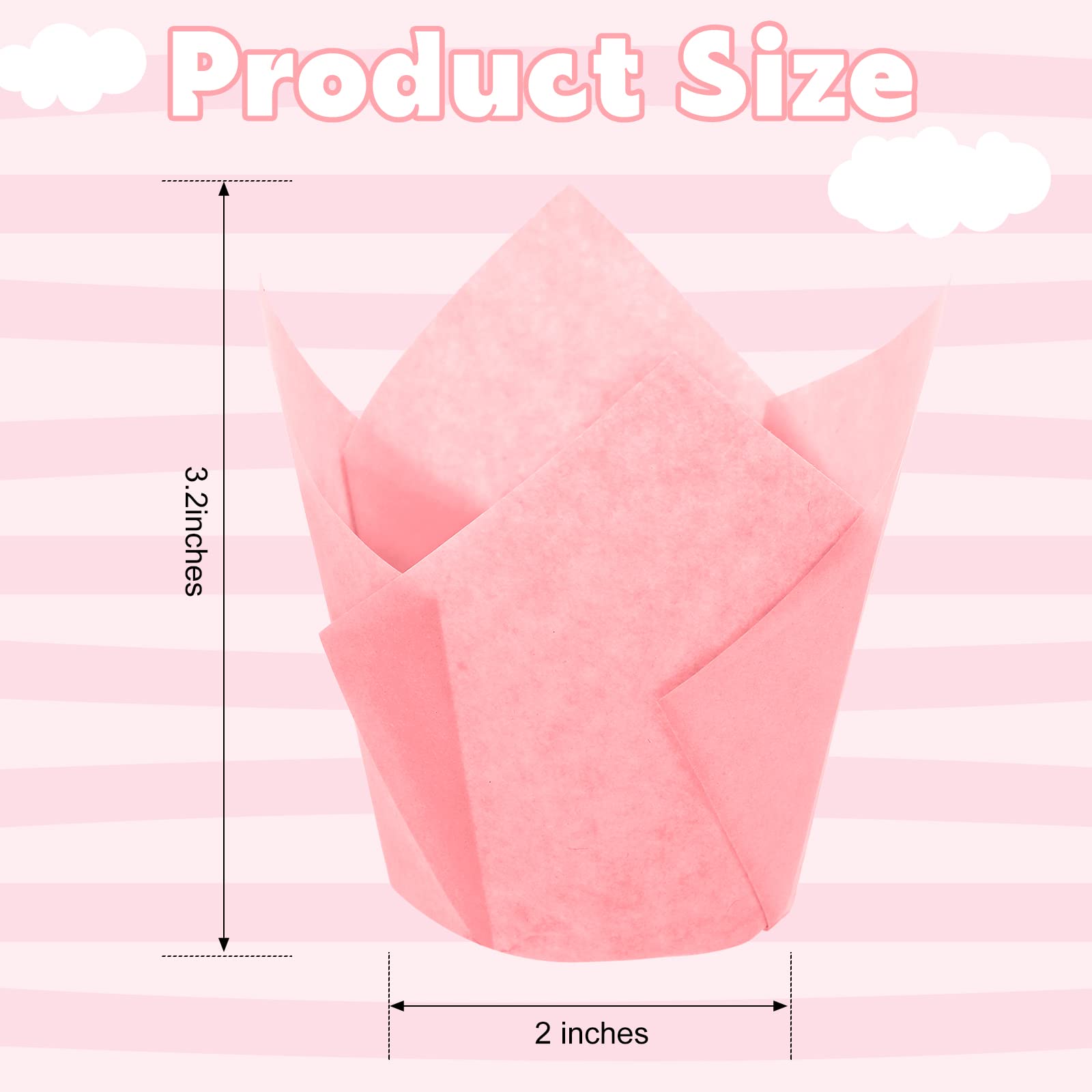 200 Pcs Tulip Cupcake Liner for Baking Pink and Blue Cupcake Liner Tulip Baking Cups Greaseproof Paper Cupcake Wrappers Baby Shower Muffin Liner for Team Girl Boy Gender Reveal Party Supplies