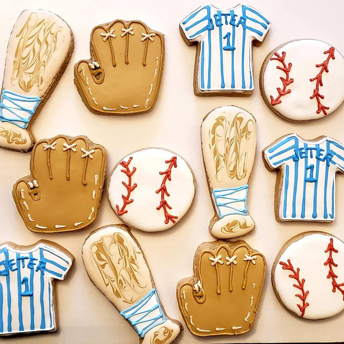 Baseball Cookie Cutters, 7 Pack Baking Molds Stainless Steel Biscuit Sandwich Cake Cutter Set Baseball Cake Decorations for Baby Shower Birthday Party Supplies Favors