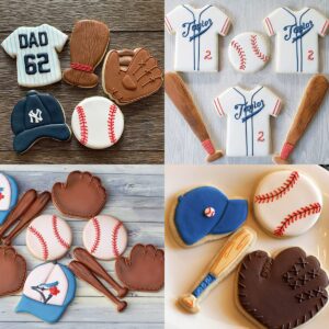 Baseball Cookie Cutters, 7 Pack Baking Molds Stainless Steel Biscuit Sandwich Cake Cutter Set Baseball Cake Decorations for Baby Shower Birthday Party Supplies Favors