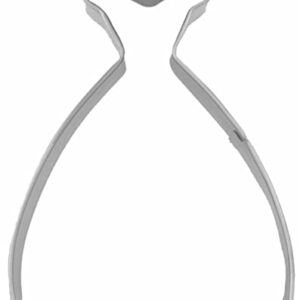 Large Size Dress Shaped Cookie Cutter, Stainless Steel Off-the-shoulder Wedding Dress Princess Dress Cookie Cutter, 4.3 Inches