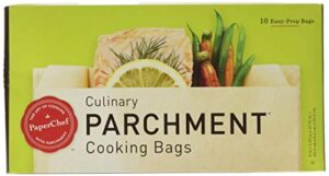 paperchef pc5003 (2 pack) parchment paper nonstick cooking bags, 10-ct/box, 1483, tan