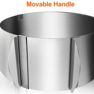 3PCS Adjustable Cake Slicer and Cake Mold 6"-8" & 9.5"-12" 7-Layer Cake Cutter Leveler Stainless Steel Cake Slicing Ring 6.3"-12" Round Mousse Mould DIY Baking Tools for Cake Decor