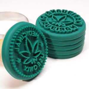 PJ BOLD Marijuana Silicone Cookie Stamps, Stainless Steel Cookie Cutter, Wood Handle, Party Novelty Gift, 6 Stamp Set