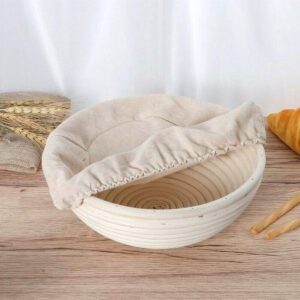 7 Packs 9 Inch Round Bread Proofing Basket Cloth Liner Banneton Sourdough Bread Proofing Natural Rattan Baking Dough Basket Cover for Home Baking,Professional Baking Supplies