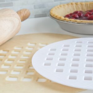 Fox Run Lattice Pie Top Cutter, Plastic, White 9.75 x 9.75 x 0.25 inches