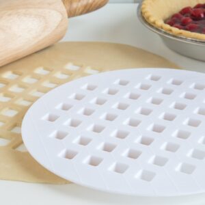 Fox Run Lattice Pie Top Cutter, Plastic, White 9.75 x 9.75 x 0.25 inches