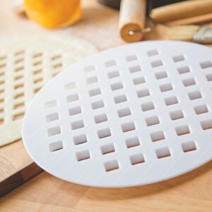 Fox Run Lattice Pie Top Cutter, Plastic, White 9.75 x 9.75 x 0.25 inches