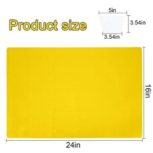 Silicone Baking Mat Silpat Pie Rolling Mat With Plastic Dough Scraper Non Stick Pastry Mat For Rolling Dough With Measurement Large Silicone Baking Mat Macaron Bread Cookies Pizza Mat(YELLOW)