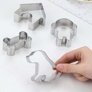 Dog Cookie Cutter Shapes Set of 11 - Metal Animal Dog Theme Biscuit Cutter Molds Includes Corgi, Poodle, Teddy Dog, Alaska, Bichon Frise, Labrador, Husky, Dog Bone, Paw Print, Dog House, Fire Hydrant