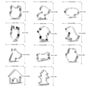 Dog Cookie Cutter Shapes Set of 11 - Metal Animal Dog Theme Biscuit Cutter Molds Includes Corgi, Poodle, Teddy Dog, Alaska, Bichon Frise, Labrador, Husky, Dog Bone, Paw Print, Dog House, Fire Hydrant