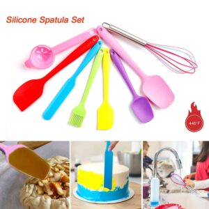 Silicone Spatulas Set, Rolling Pin, Cookie Cutters, Pastry Mat, Measuring Spoons and Cups, Dough Scraper, Cooking Baking Supplies for Teens Juniors Kids Adult Beginners(31-pieces)