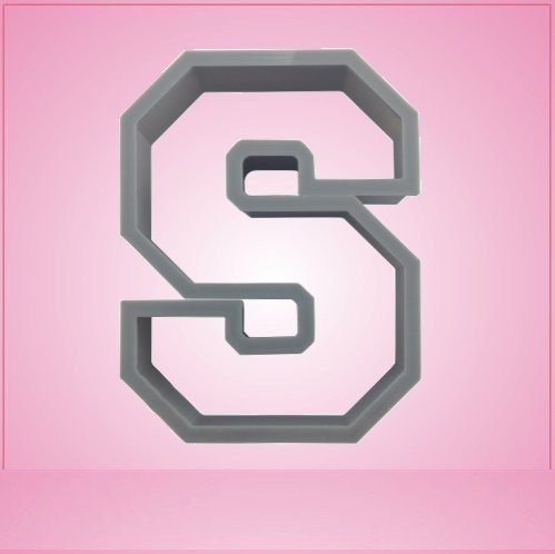 Varsity Letter S Cookie Cutter 3 Inch (Plastic)