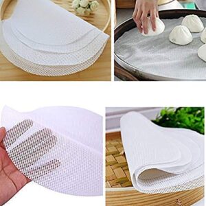 Stohua 5 pcs Non Stick Silicone Steamer Liners Mesh Mat Round Pad for Bamboo Steamer, Reusable,Flexible-11" Diameter