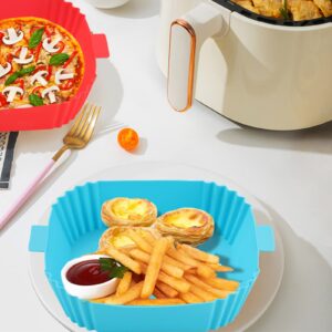 air fryer silicone liners-silicone air fryer liners,airfryer liners square silicone air fryer liners basket accessories air fryer liner silicone pot basket reusable baking tray for air fryer 2pcs